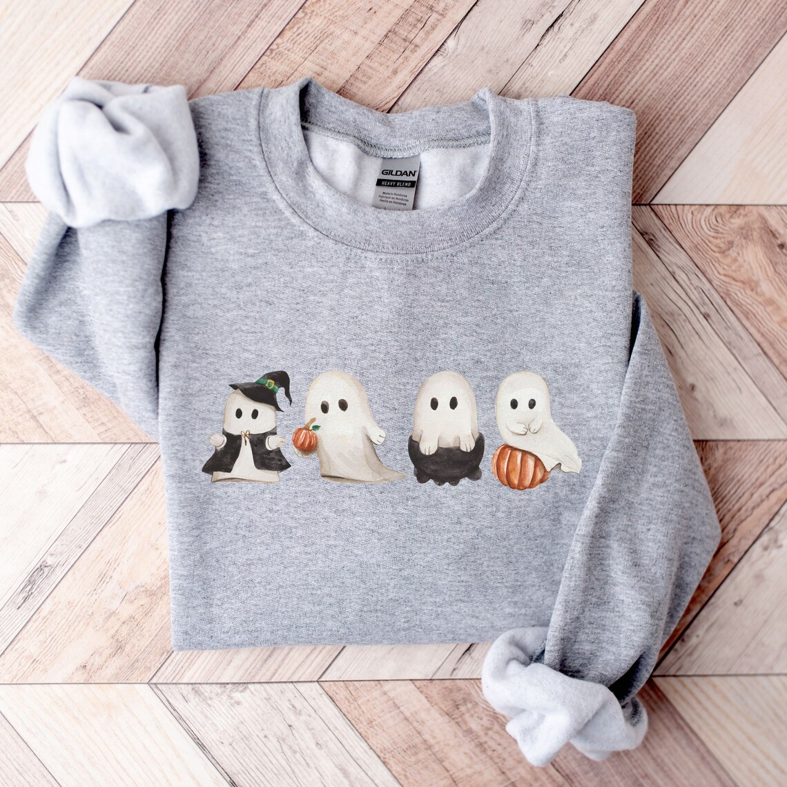 Halloween Sweatshirt Fall Sweater Cute Ghost Sweatshirt - Etsy