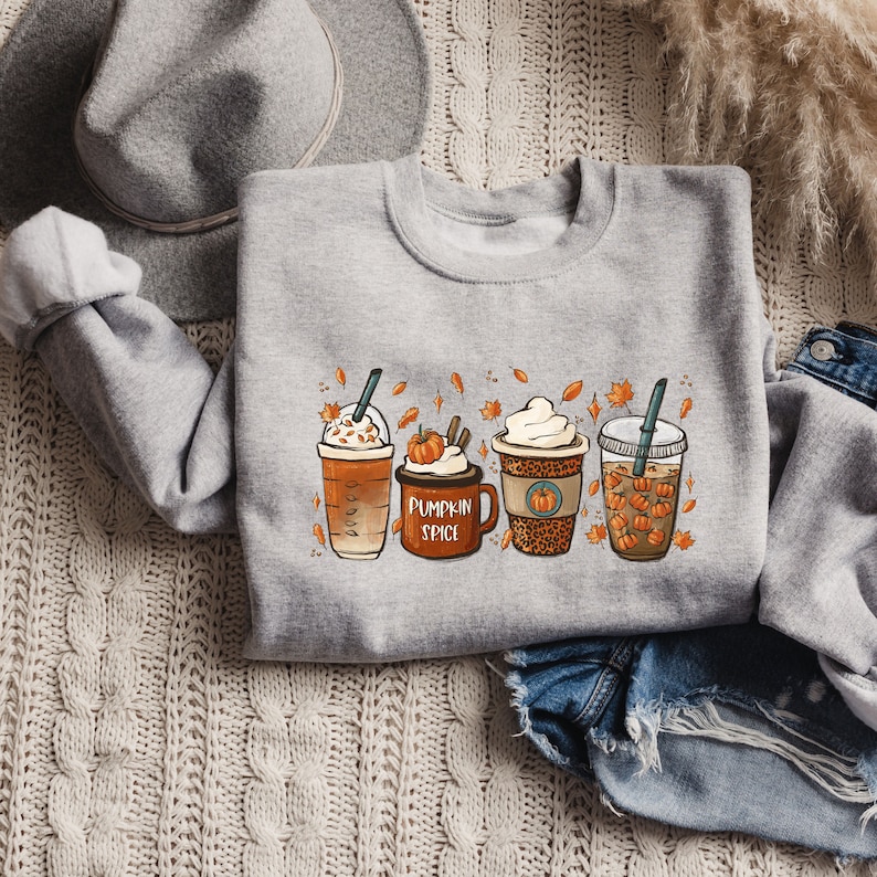 Fall Coffee Sweatshirt Fall Sweater Pumpkin Spice - Etsy