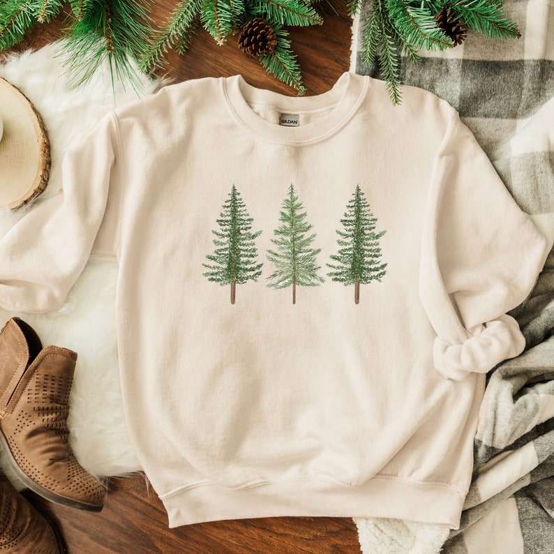 Pine Tree Sweatshirt, Evergreen Trees, Winter Sweatshirt, Nature Lover ...