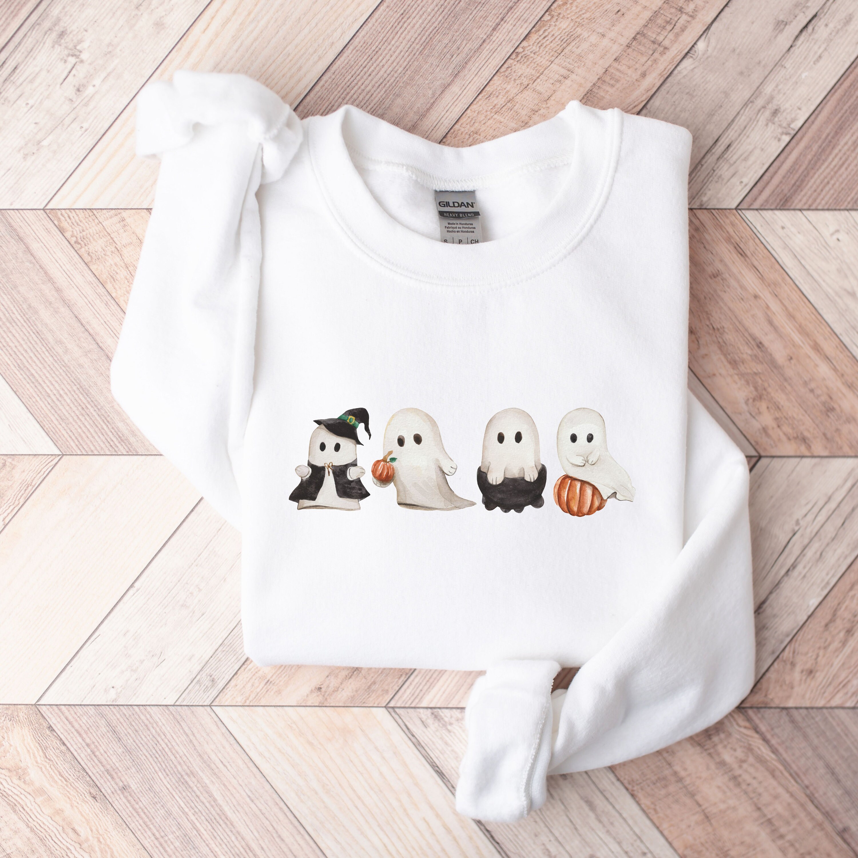 Halloween Sweatshirt Fall Sweater Cute Ghost Sweatshirt - Etsy