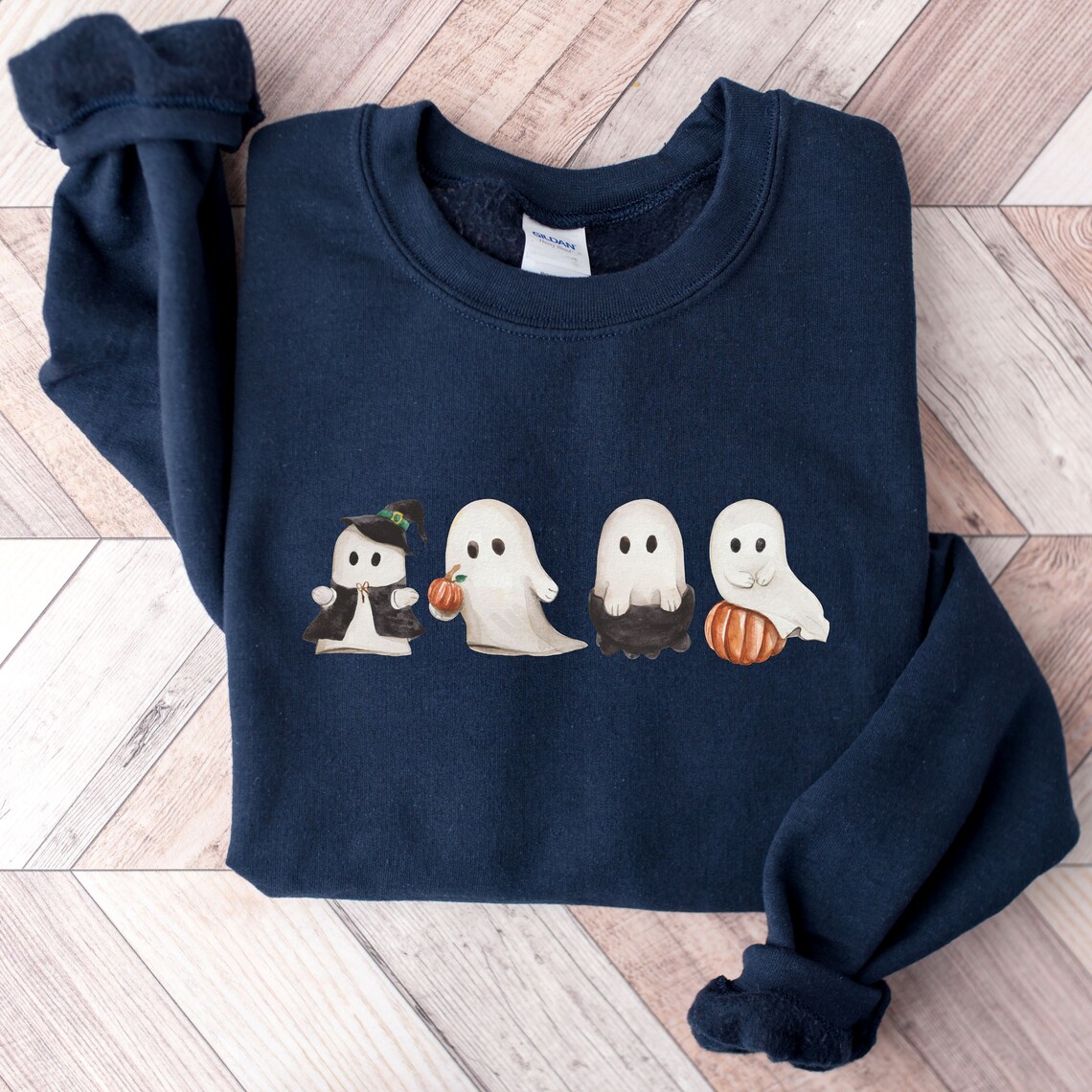 Halloween Sweatshirt Fall Sweater Cute Ghost Sweatshirt - Etsy