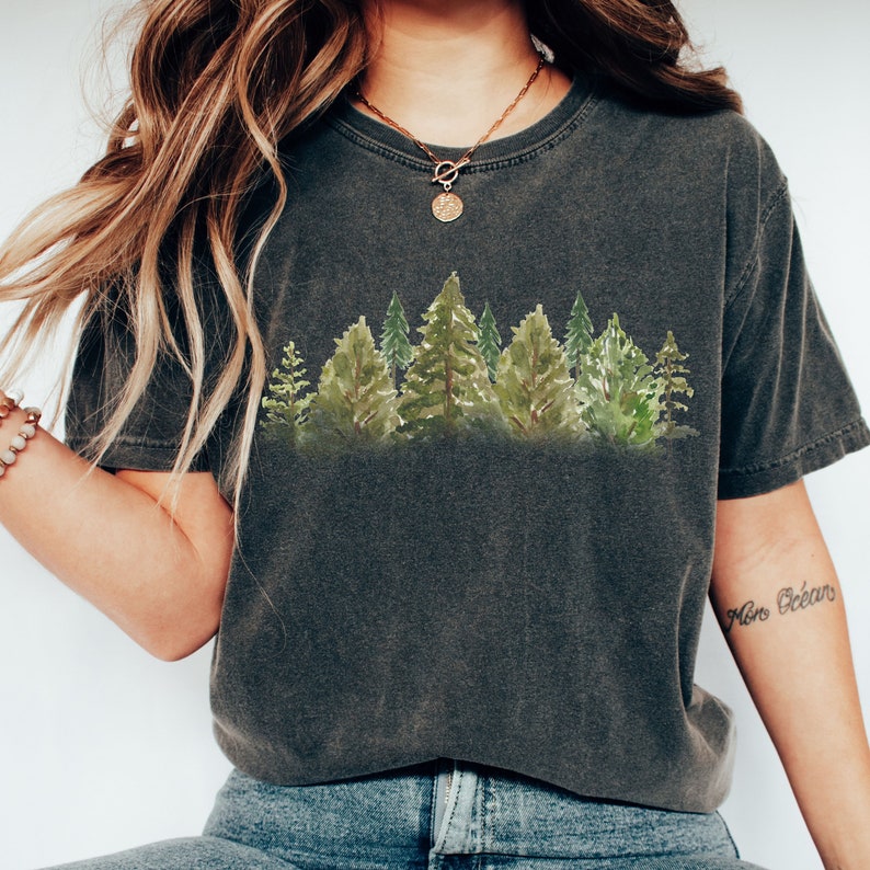 Comfort Colors Pine Tree T-shirt Evergreen Trees Nature - Etsy