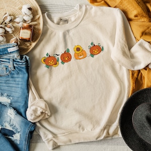 Pumpkin Sweatshirt, Pumpkin Sweater, Jack-o-lantern Sweatshirt ...