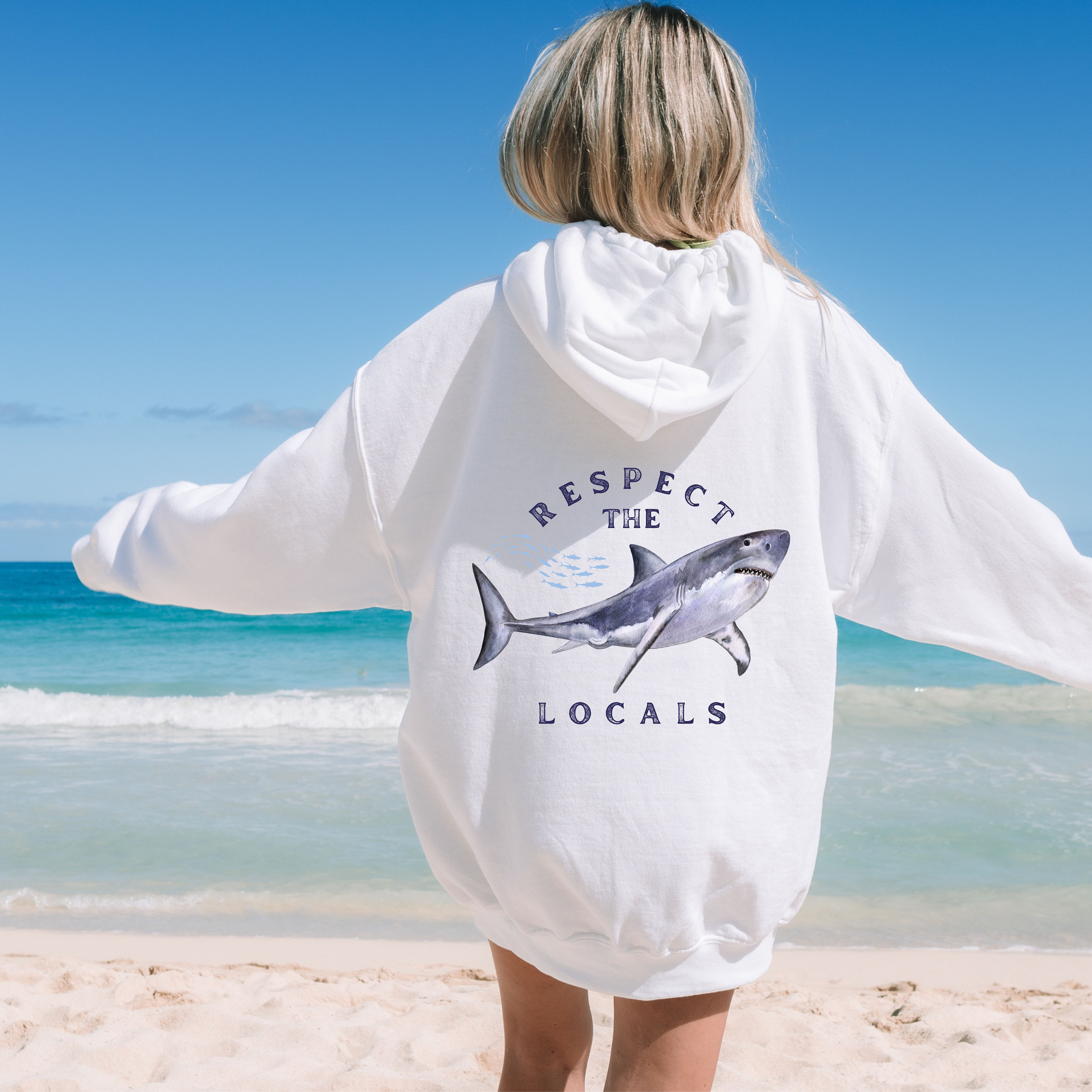 Respect the Locals, Shark Sweatshirt, Respect the Local Sharks Hoodie ...