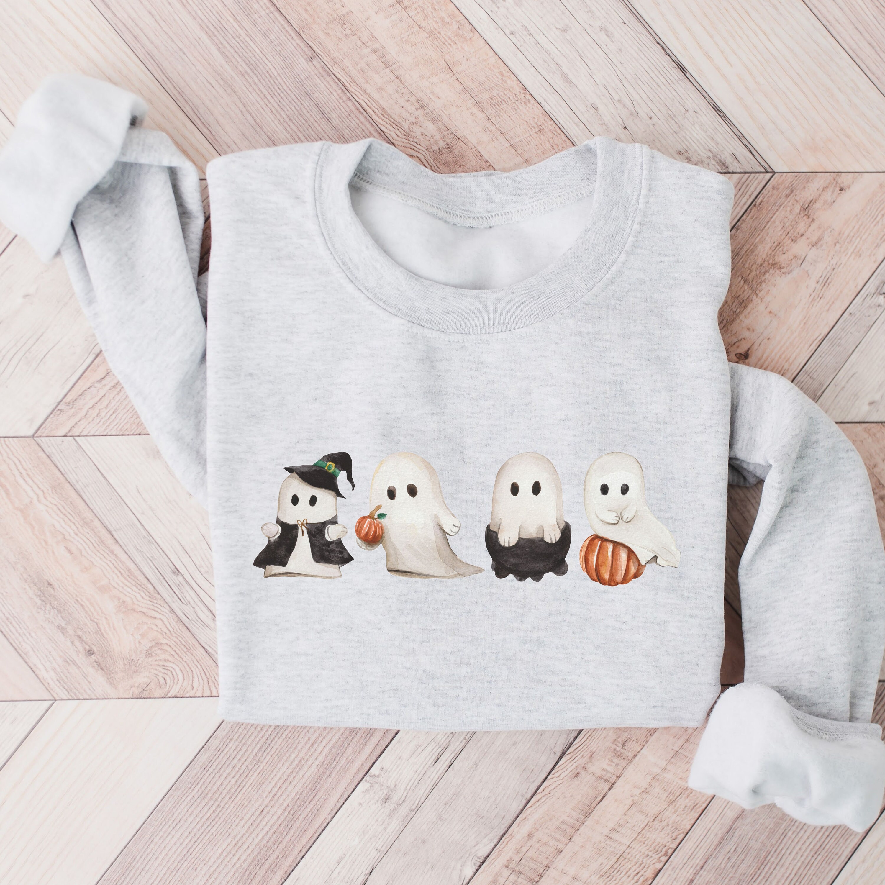 Halloween Sweatshirt Fall Sweater Cute Ghost Sweatshirt - Etsy