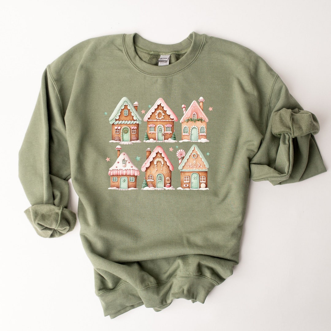 Gingerbread Sweatshirt, Gingerbread House Sweatshirt, Cute Christmas ...