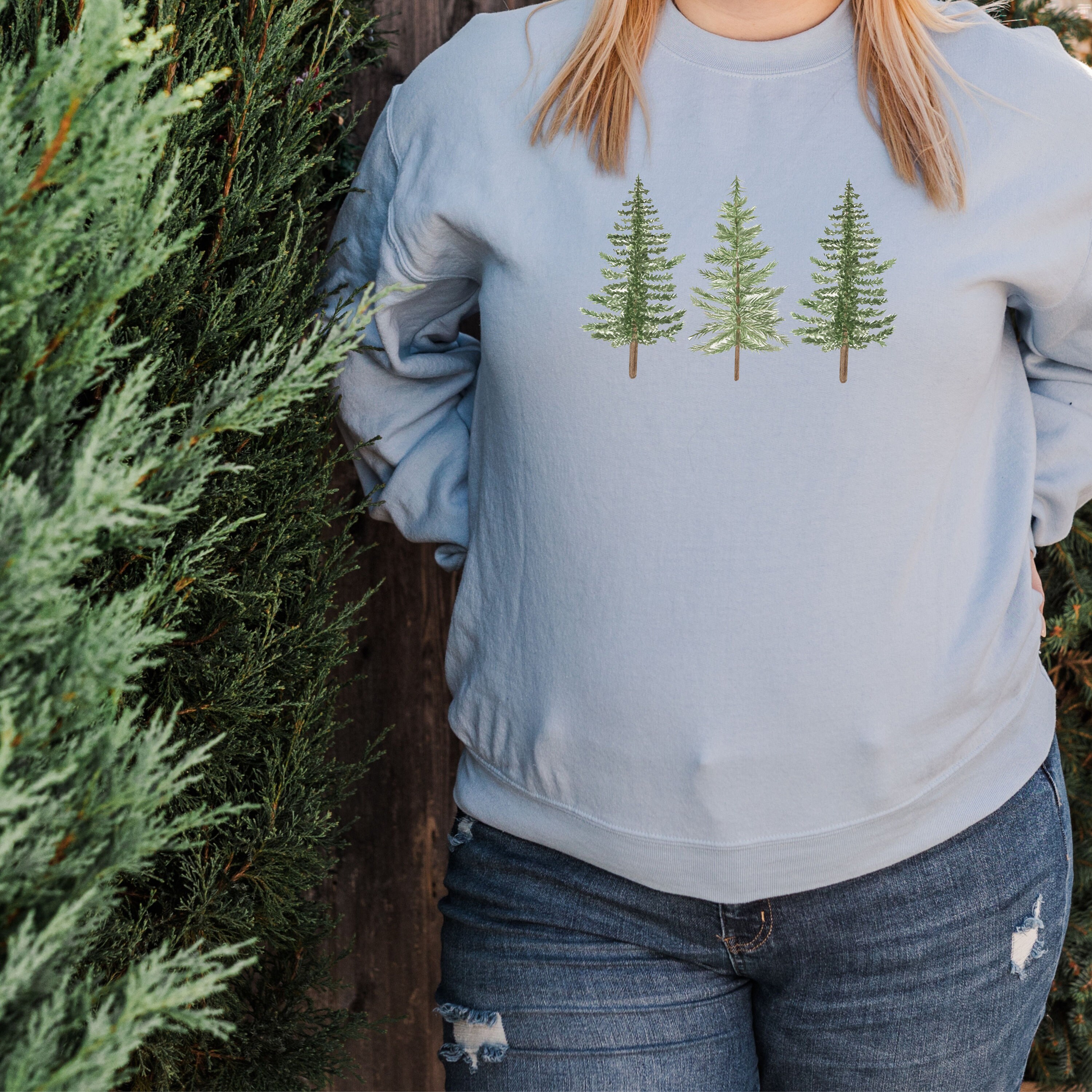 Pine Tree Sweatshirt, Evergreen Trees, Winter Sweatshirt, Nature Lover ...