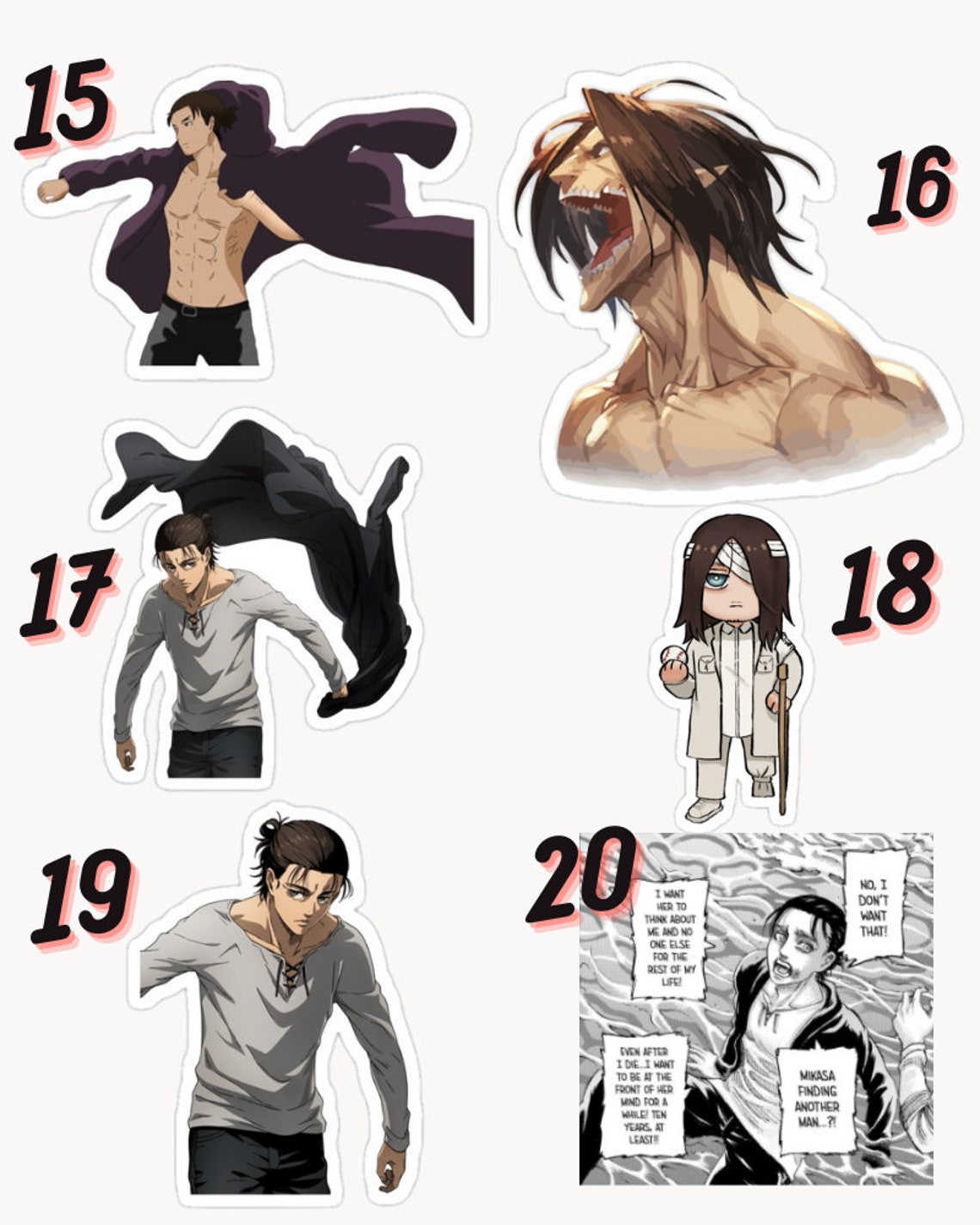 Eren Yeager STICKER Attack on Titan Anime Stickers Laptop | Etsy