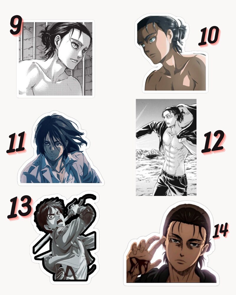 Eren Yeager STICKER Attack on Titan Anime Stickers Laptop | Etsy