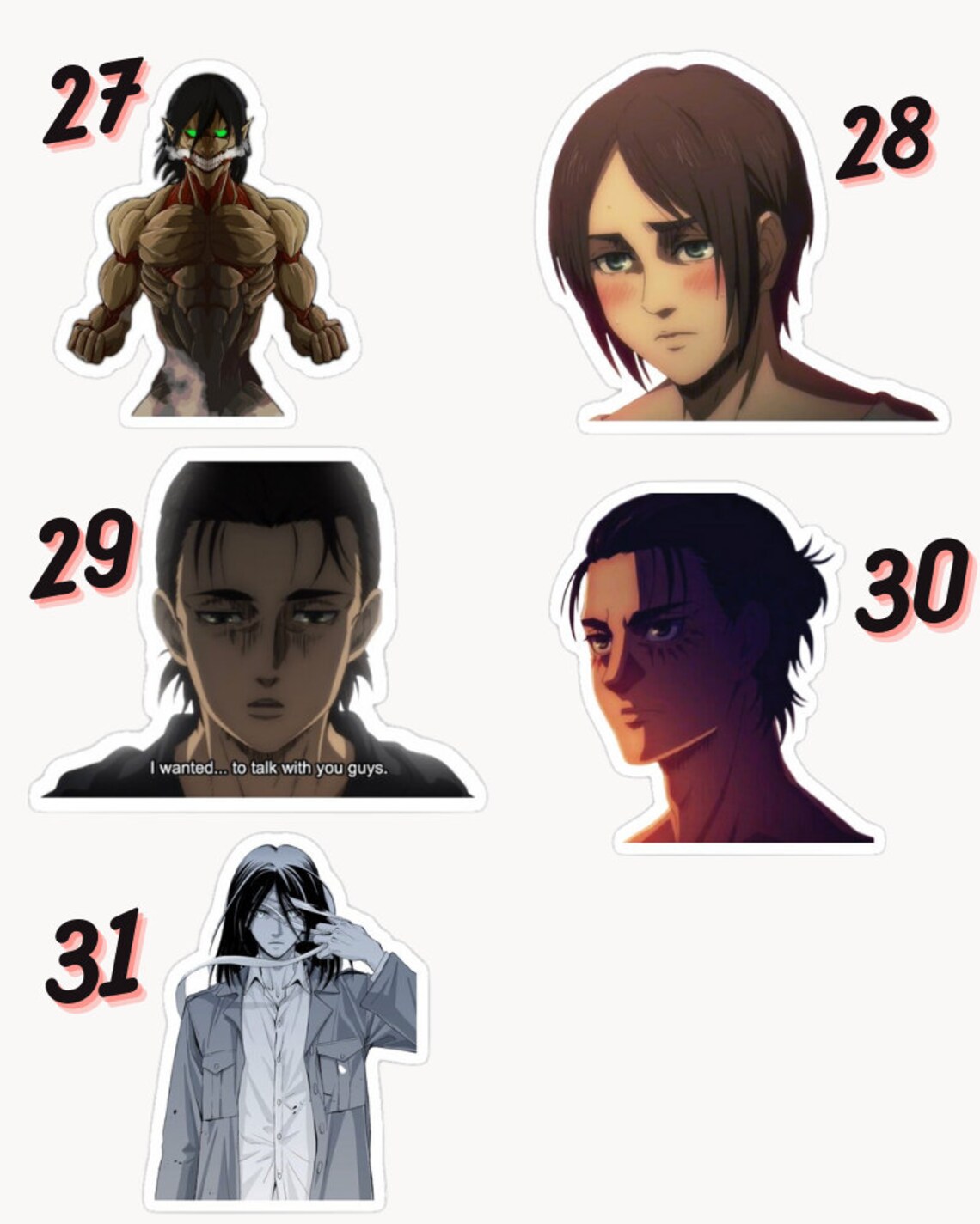 Eren Yeager STICKER Attack on Titan Anime Stickers Laptop | Etsy