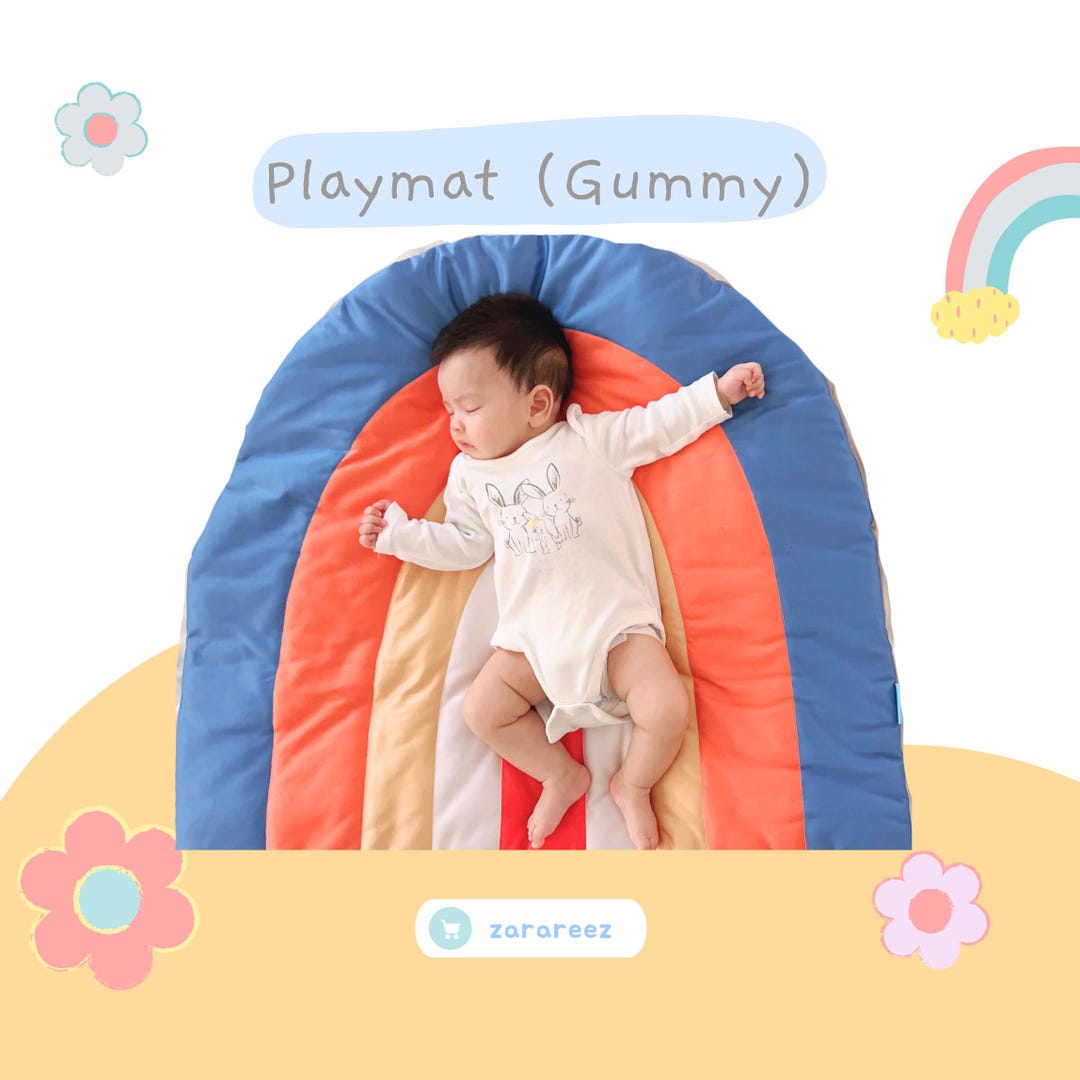 Baby Tummy Time Handmade Rainbow Playmat for Newborn Gift - Gummy Quilt ...