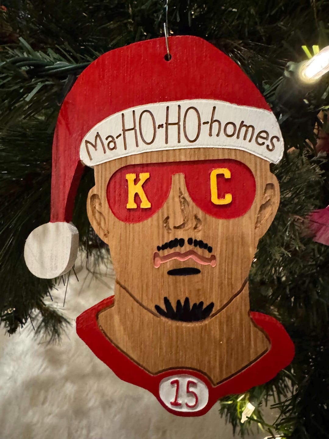 Patrick Mahomes Kansas City Chiefs Ma-ho-ho-homes Hand Painted Ornament ...