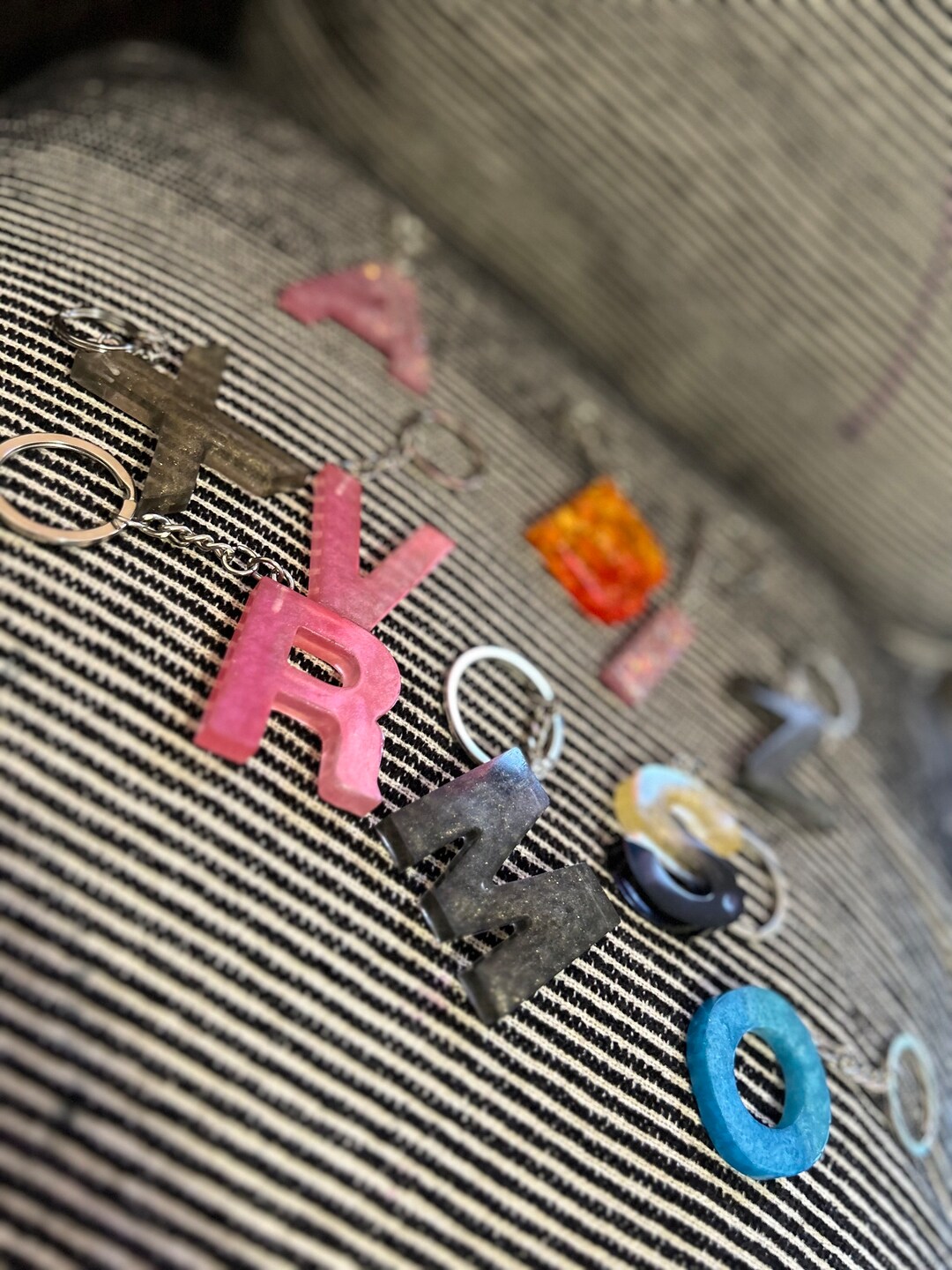 Personalized Elegance: Custom Resin Letter & Number Keychains - Etsy