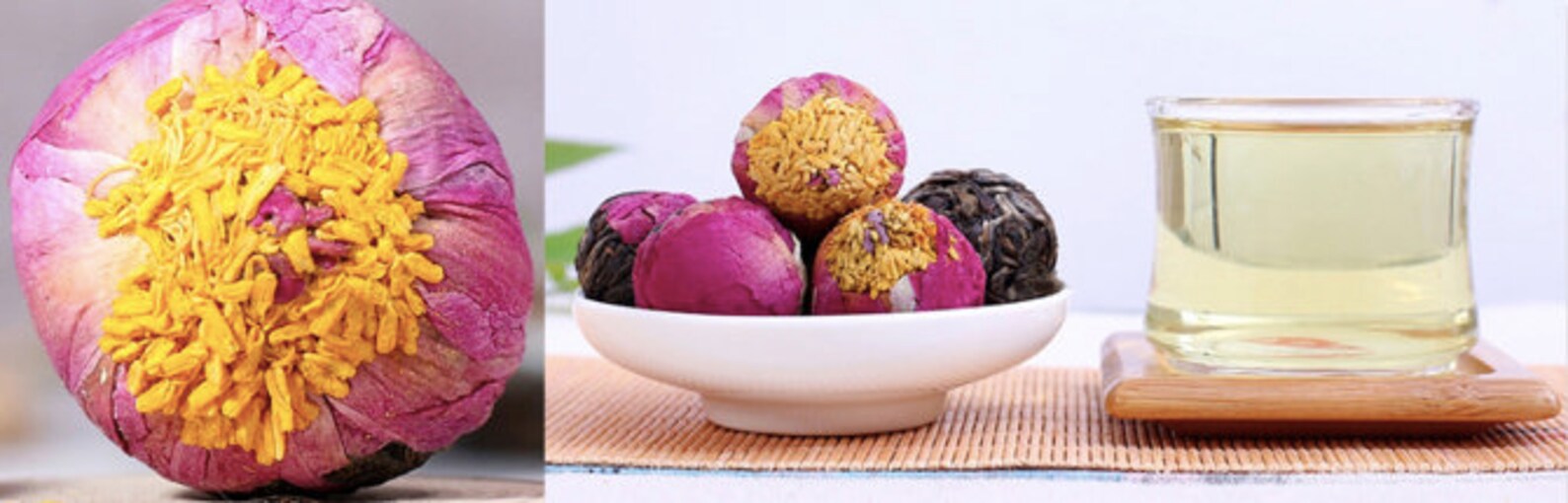 Red Selection X3 - Rose, Peony, Lily - Petals Blooming Tea Ball Hand ...