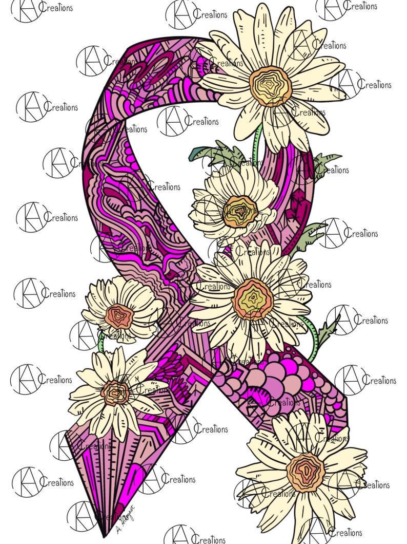 Breast Cancer Awareness Ribbon PNG Design - Etsy