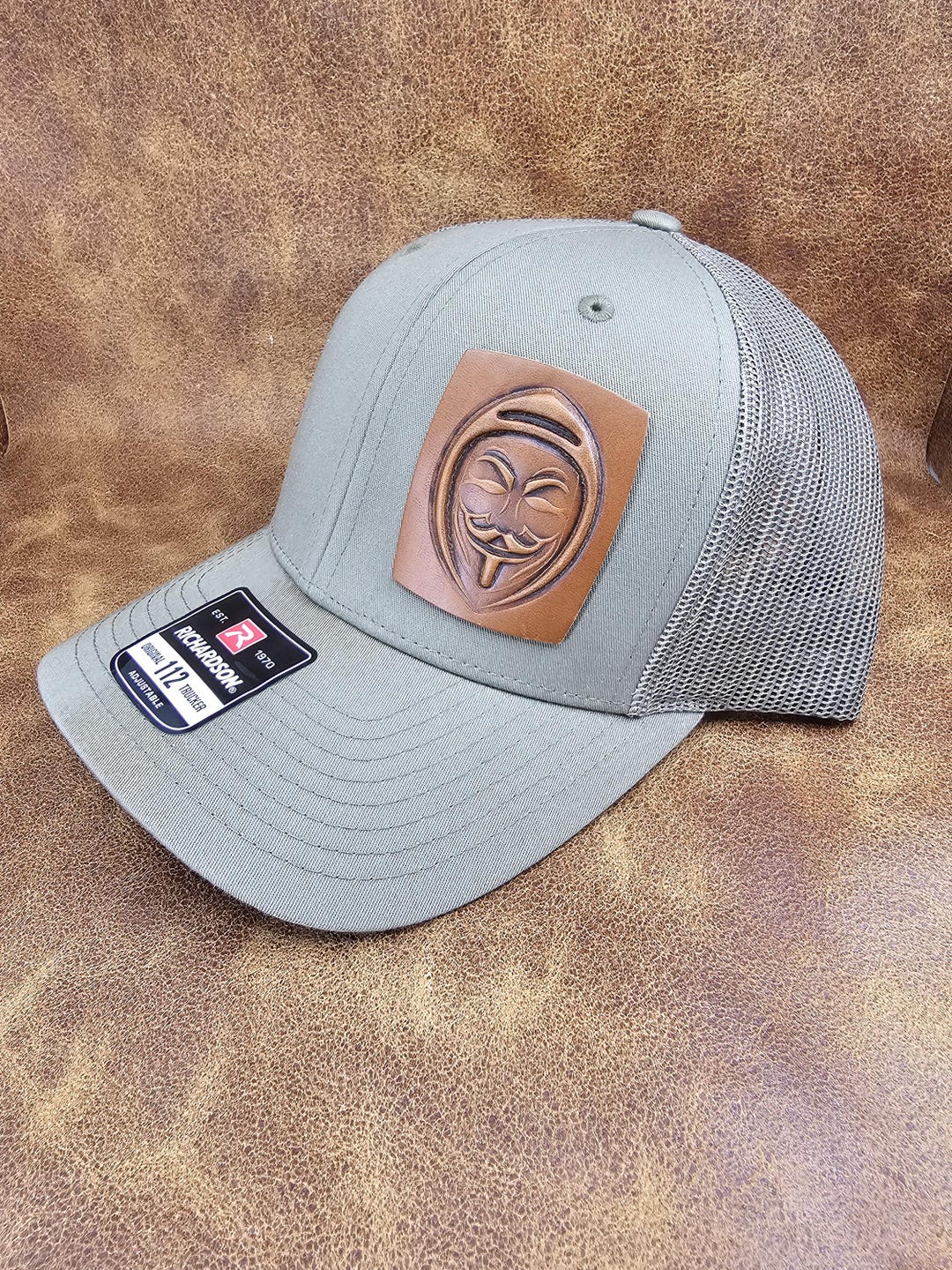 Anonymous Face Guy Fawkes 3D Leather Patch Hat - Etsy
