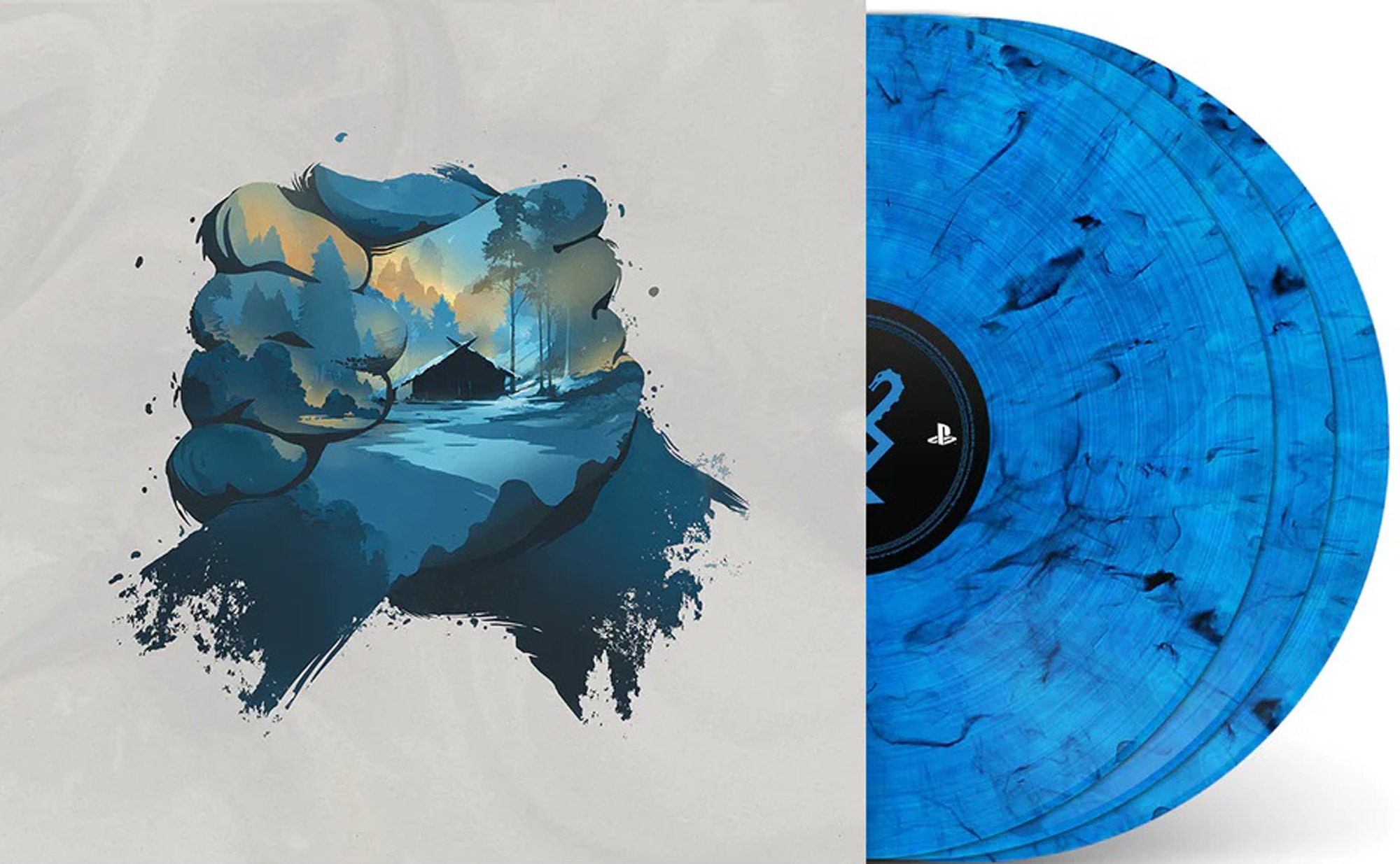 God of War Ragnarok original Soundtrack 3xlp Blue Marble Vinyl Bear ...