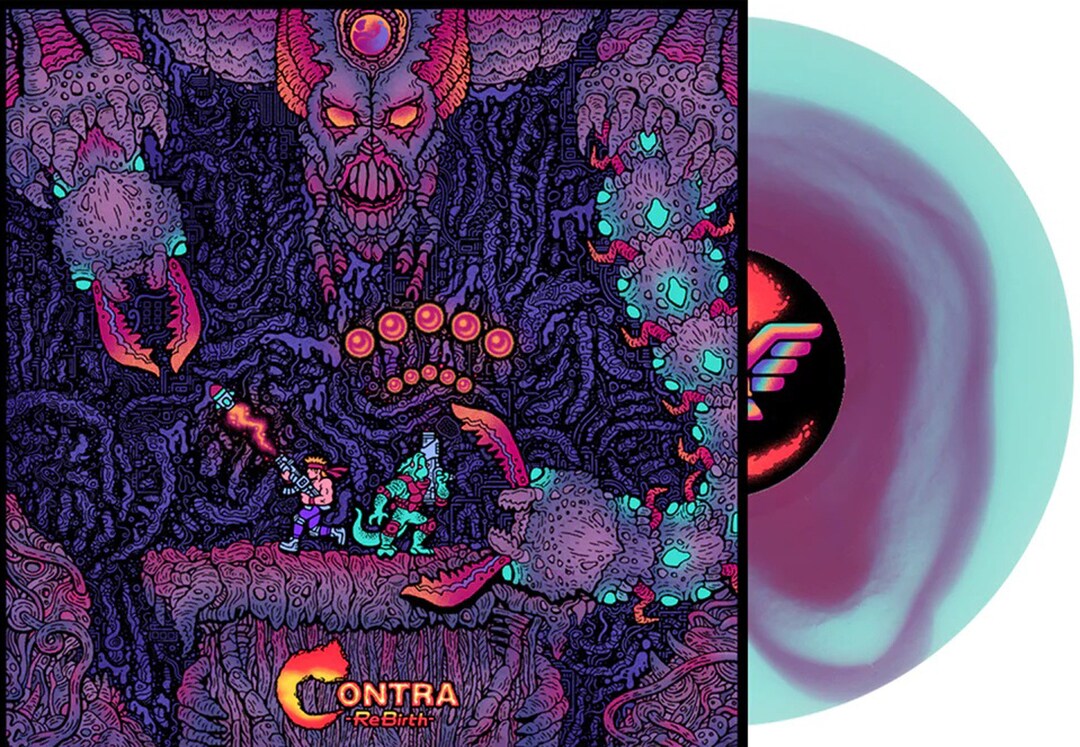 Contra Rebirth Game Soundtrack Purple Blue Swirl Vinyl LP Record Konami ...