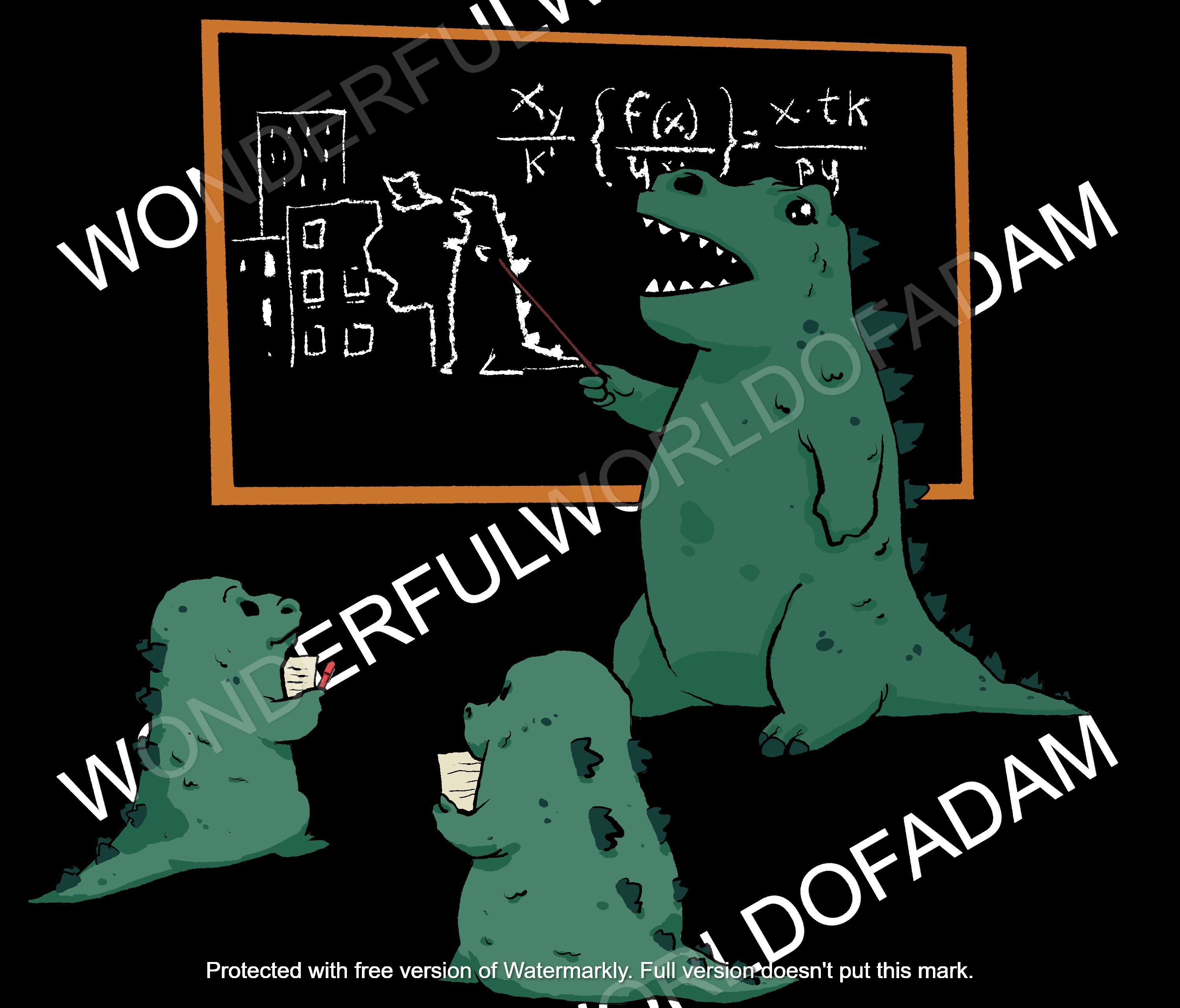 Back to School Kids Children Giant Lizard Godzilla Teaching Small ...