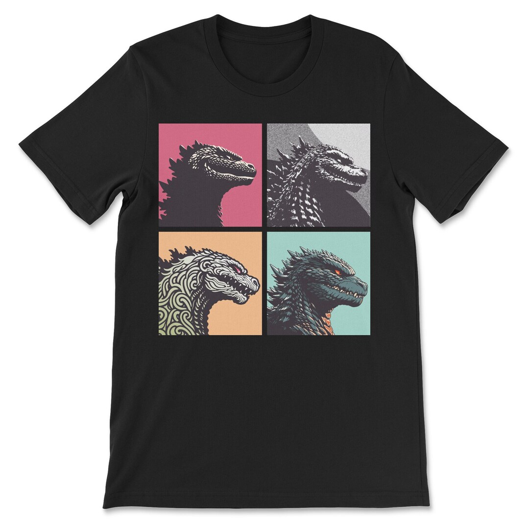 Godzilla Shirt With Different Forms of Godzilla Designs in Different ...