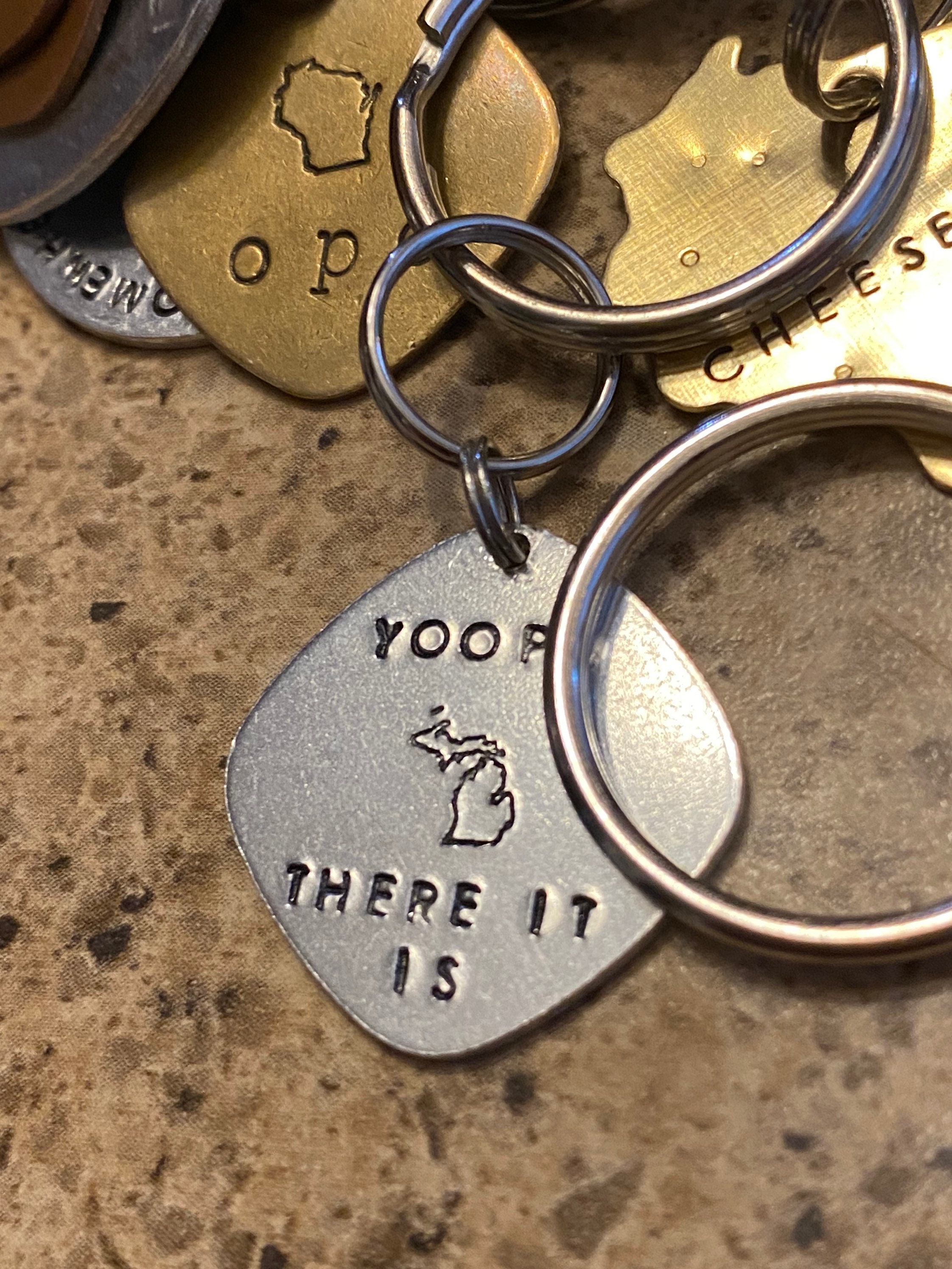 Yoop There It is Funny Michigan Yooper Hand Stamped Keychain - Etsy
