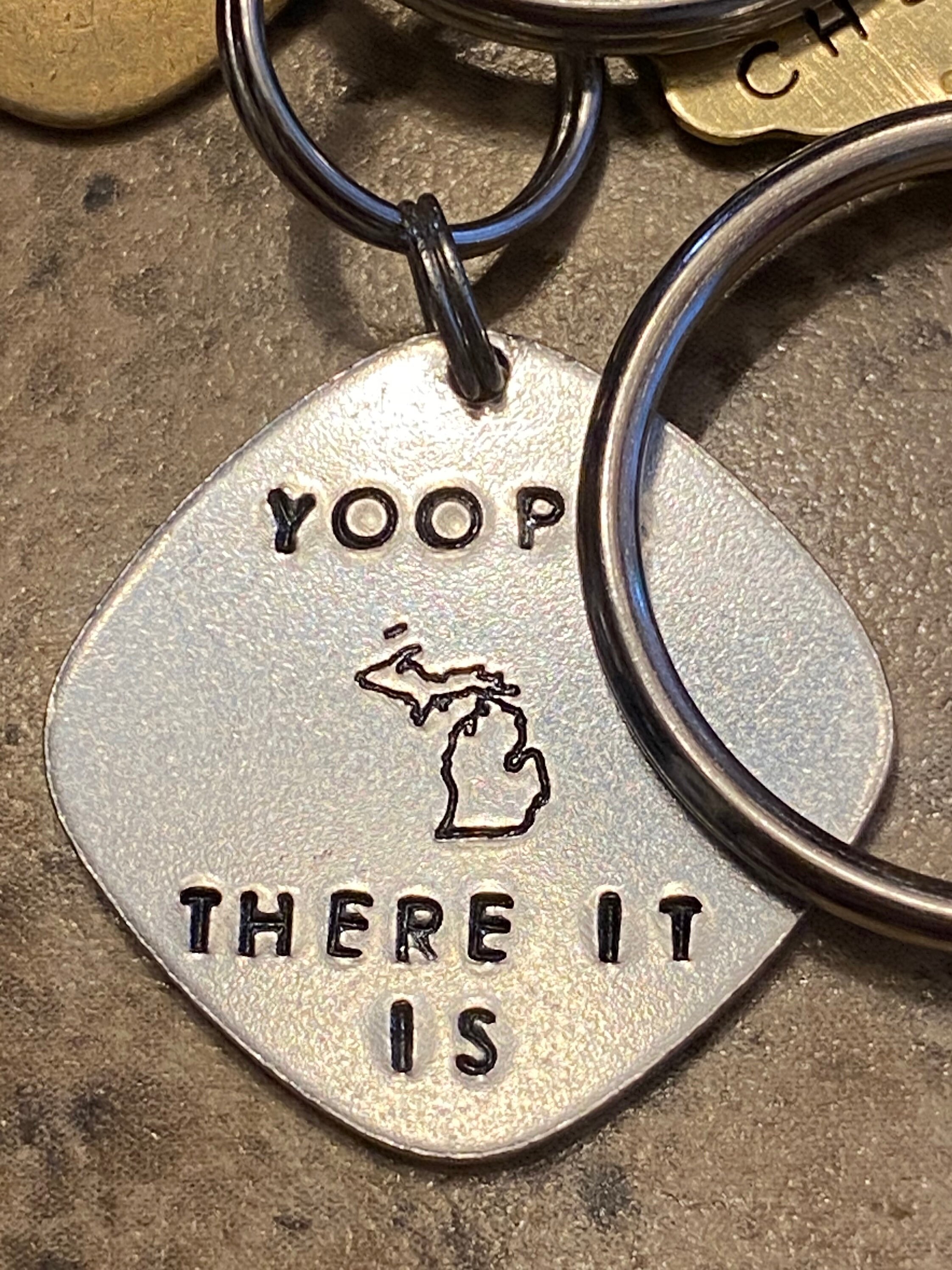 Yoop There It is Funny Michigan Yooper Hand Stamped Keychain - Etsy