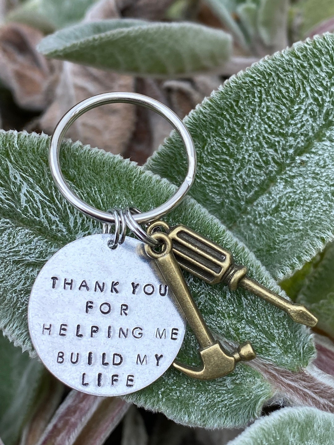 Thank You for Helping Me Build My Life Hand Stamped Keychain / Gift for ...