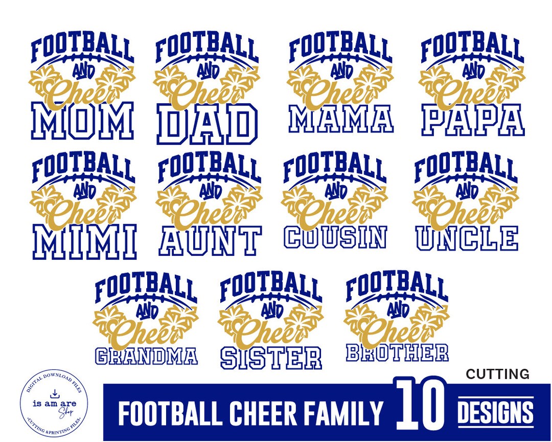 Football Cheer Family SVG Bundle: Game Day Shirt Designs (digital ...