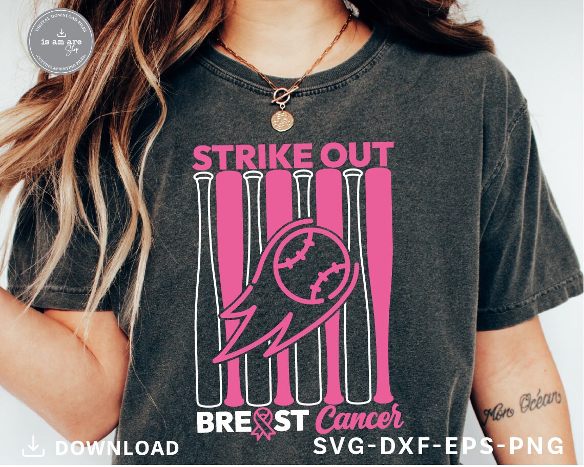 Strike Out Breast Cancer Awareness SVG PNG: Ribbon Design (digital ...
