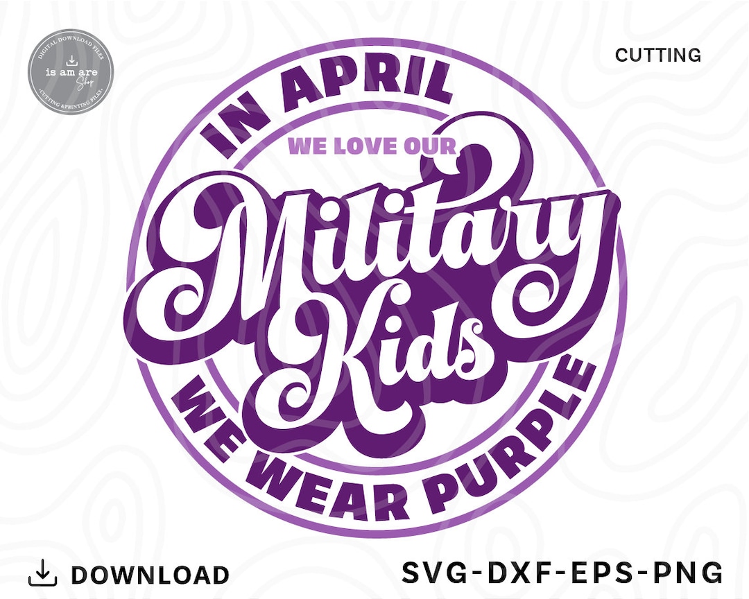 In April We Wear Purple SVG Png,purple up Svg,military Svg,veteran Svg ...