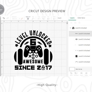 Level 6 Unlocked SVG: 6th Birthday Video Game Design (digital Download ...