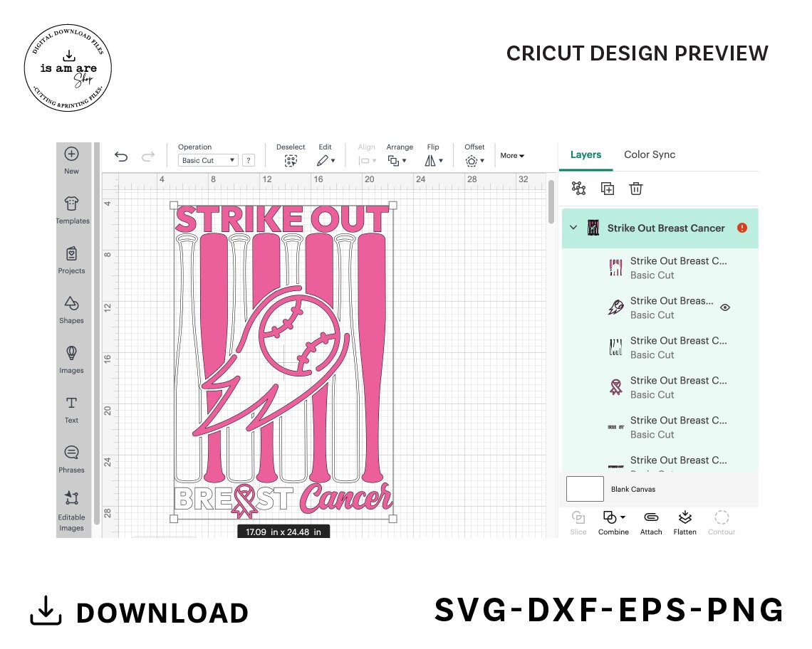 Strike Out Breast Cancer Awareness SVG PNG: Ribbon Design (digital ...