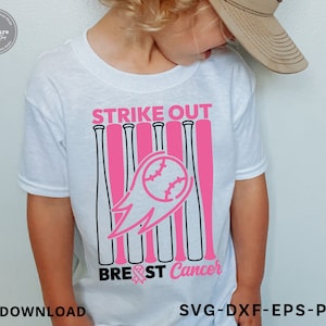Strike Out Breast Cancer Awareness SVG PNG: Ribbon Design (digital Download) - Etsy