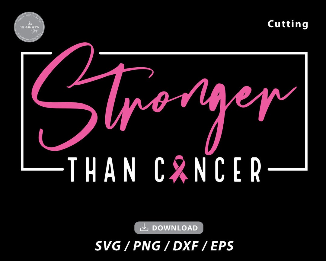 Stronger Than Cancer SVG: Awareness Ribbon, Cricut Files (digital ...