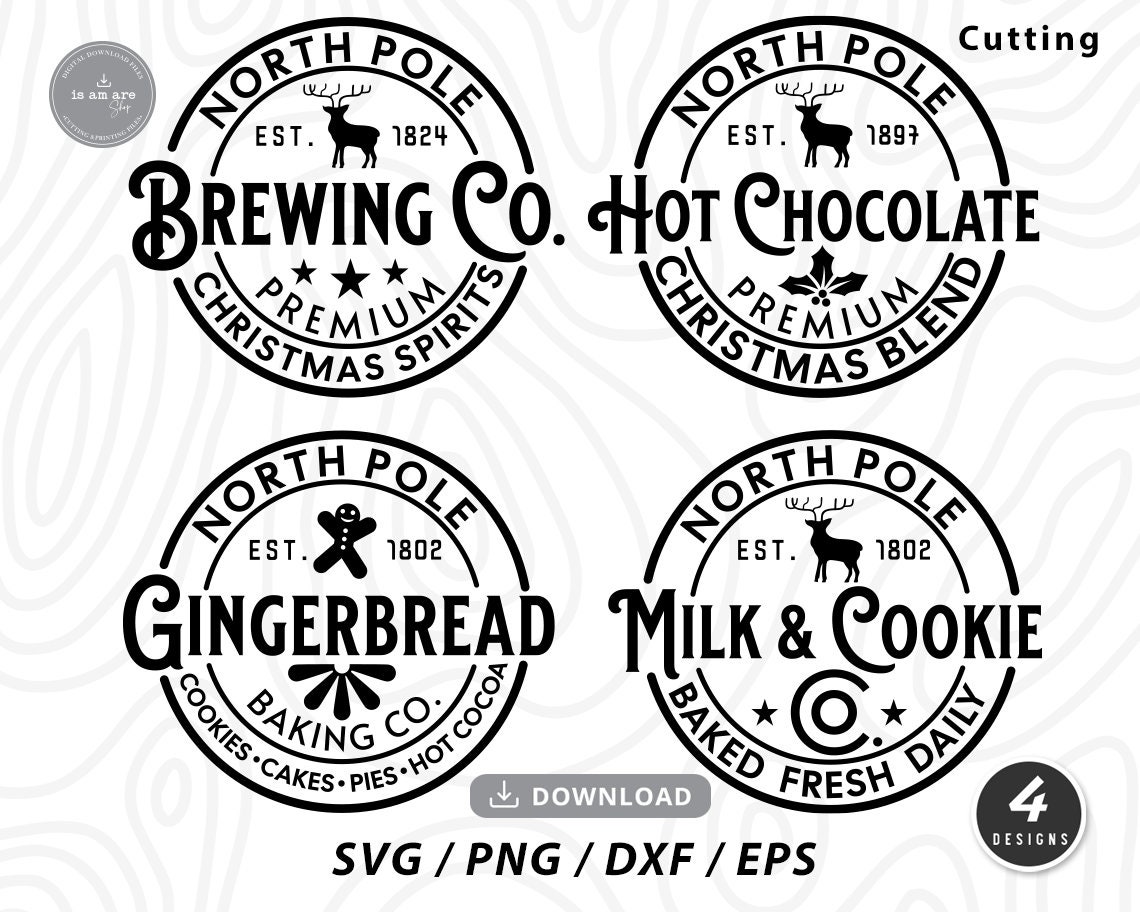 North Pole Svg Bundle Farmhouse North Pole Sign Svgchristmas - Etsy