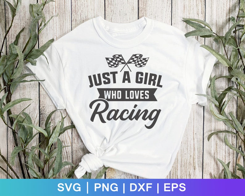 Just a Girl Who Loves Racing Svg Messy Bun Racelife Svg | Etsy