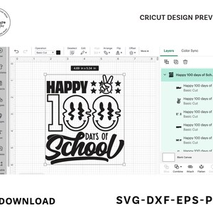 Happy 100 Days of School SVG PNG,100 Days Svg, Teacher Svg, Back to ...