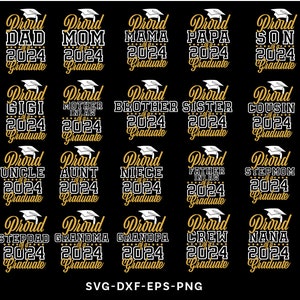 Proud of a 2024 Graduate Svg, Graduation SVG Bundle, Proud Mom of a ...