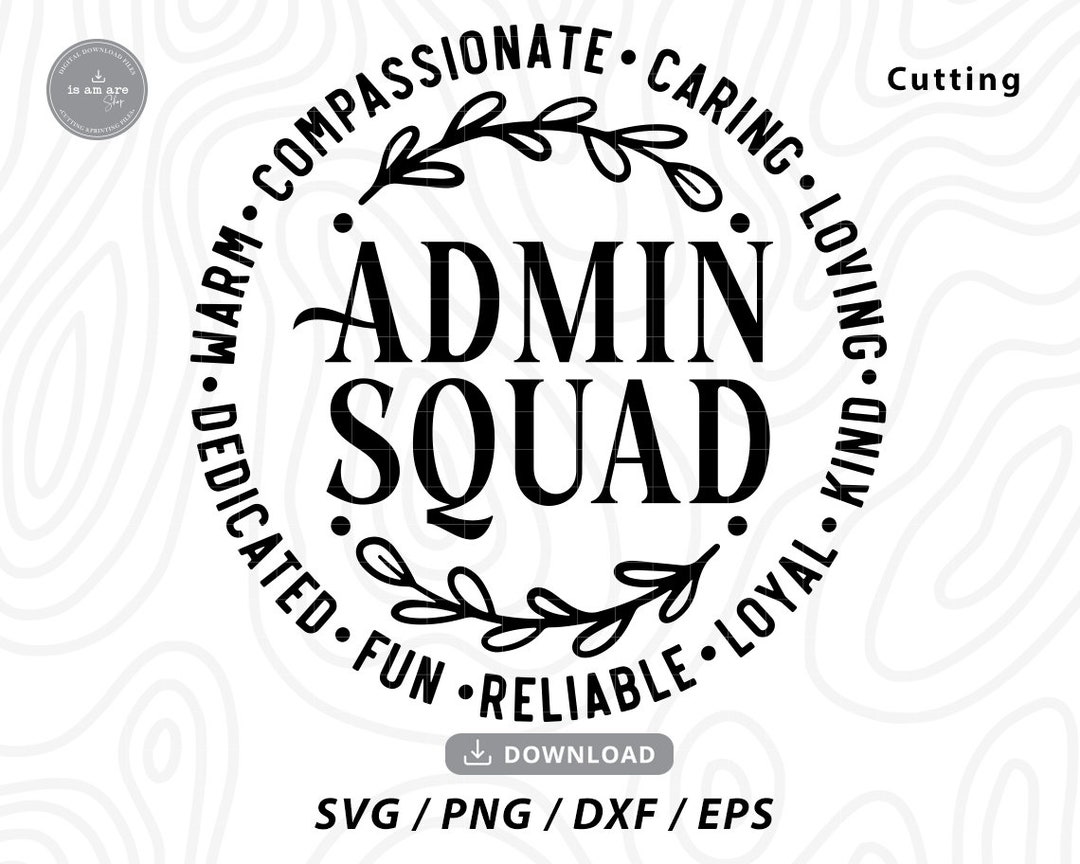 Admin Squad SVG: School Secretary, Teacher Design (digital Download) - Etsy