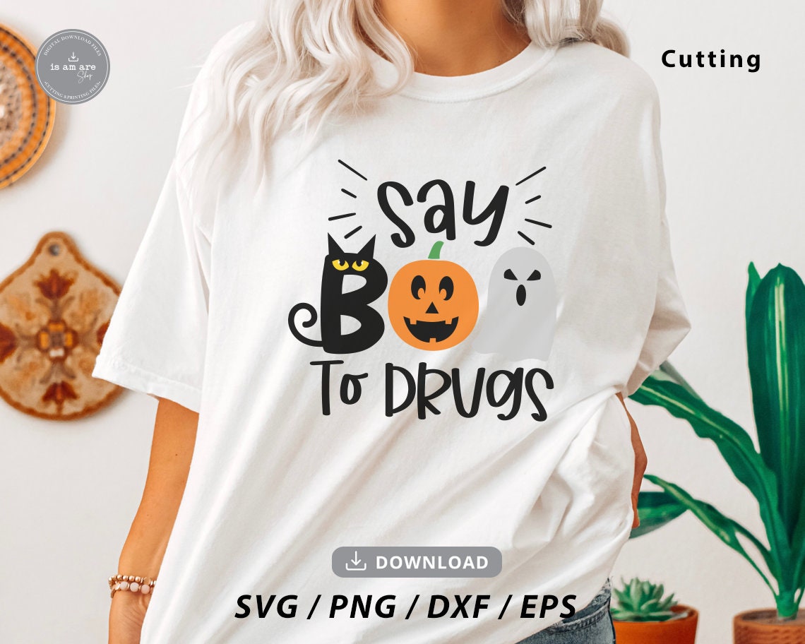 Say Boo to Drugs Svgred Ribbon Week Awareness Svghalloween - Etsy