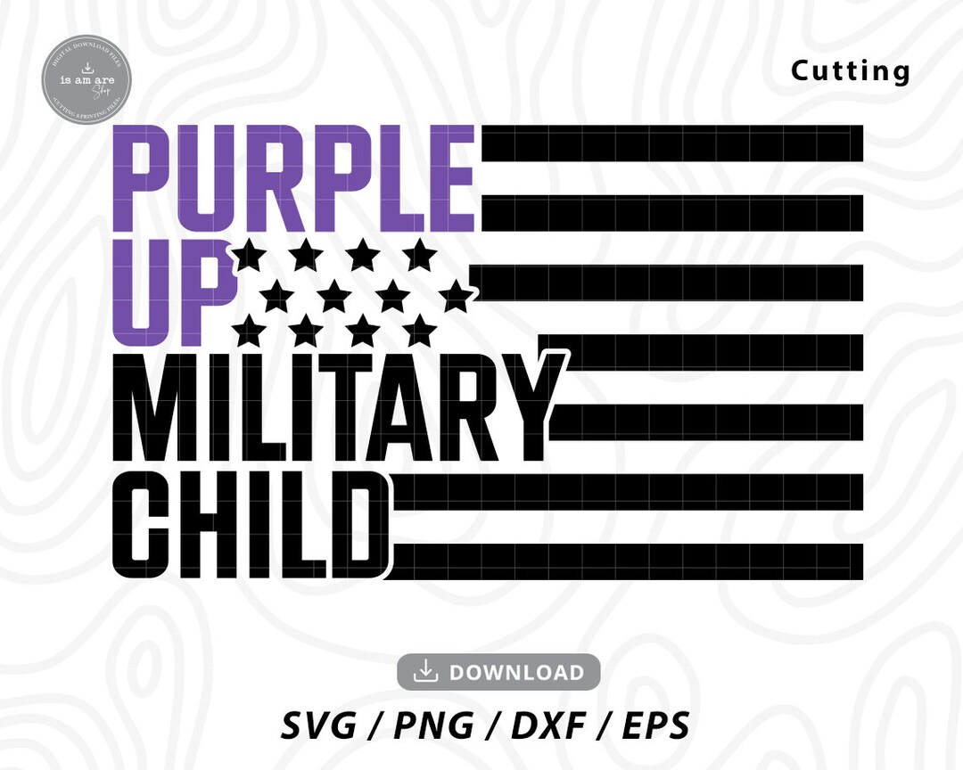 Military Child American Flag SVG: Purple up Kids (digital Download) - Etsy