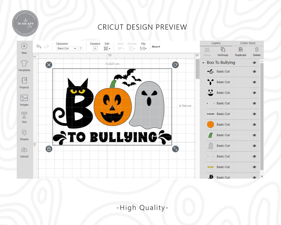 Boo to Bullying Halloween Svg: Ghost, Pumpkin, Cat (digital Download ...