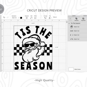 Tis the Season Svg,retro Christmas, Checkered Christmas, Retro Santa ...
