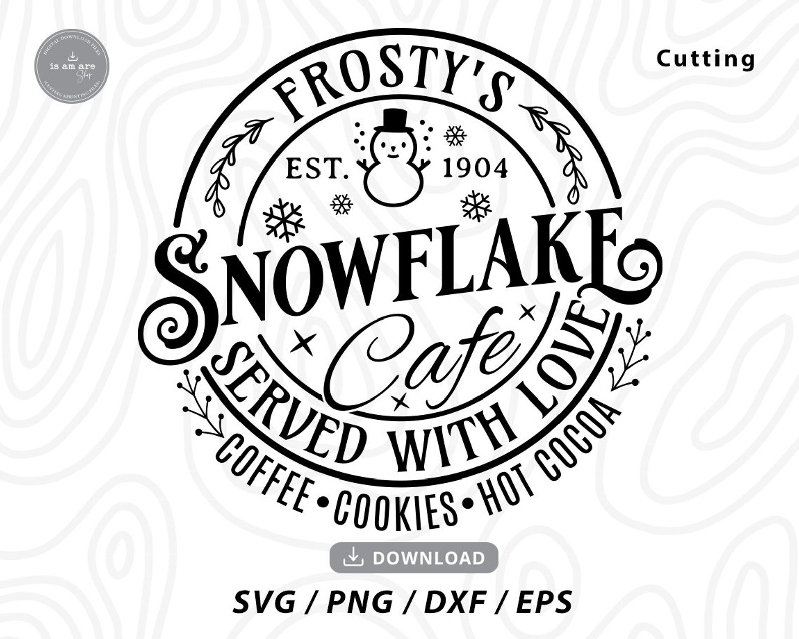 Frosty's Snowflake Cafe Svgchristmas Svgsnowman - Etsy