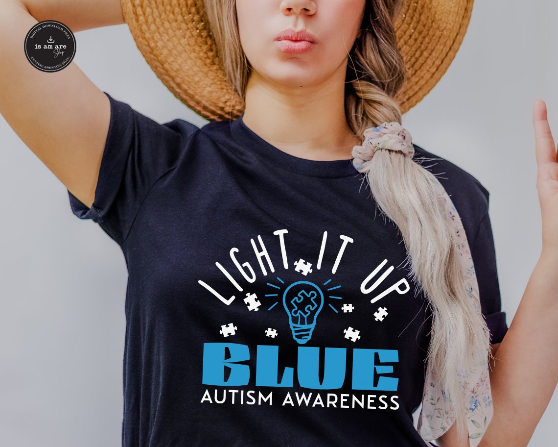 Light It up Blue Autism Awareness (svg, Png, Eps, Dxf) (digital ...