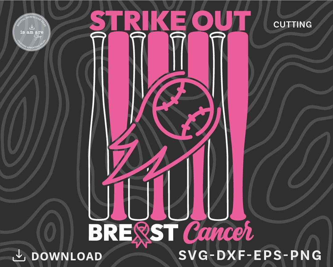 Strike Out Breast Cancer Awareness SVG PNG: Ribbon Design (digital ...