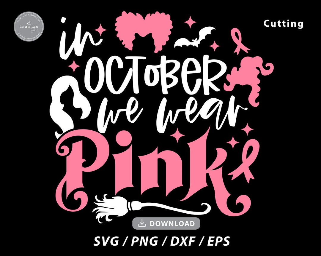 Hocus Pocus Breast Cancer Awareness SVG: Halloween Pink Ribbon (digital ...