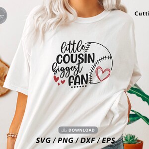 Little Cousin Biggest Fan Baseball (svg, Cricut, Png, Eps, Dxf) Digital ...