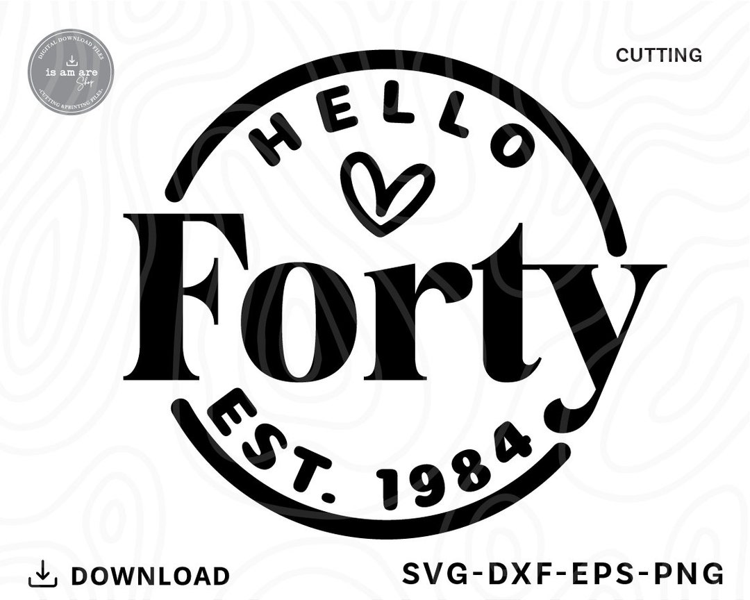 Hello Forty Svg,40th Birthday Svg,birthday Shirt Svg,happy Birthday Svg ...