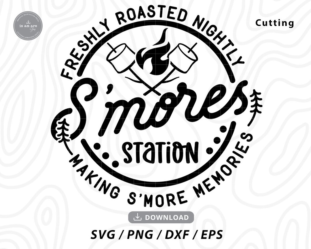S'more Station SVG: Campfire Marshmallow Design (digital Download) - Etsy